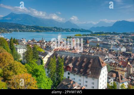 Panorama of Luzern with KKL building in Switzerland Stock Photo - Alamy
