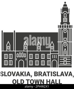 Slovakia, Bratislava tourism landmarks, vector city travel illustration ...