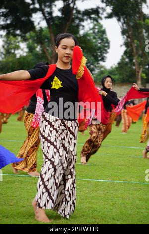 Indonesian performing gambyong dance. This dance comes from central ...