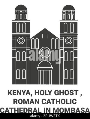Kenya, Holy Ghost , Roman Catholic Cathedral travel landmark vector ...