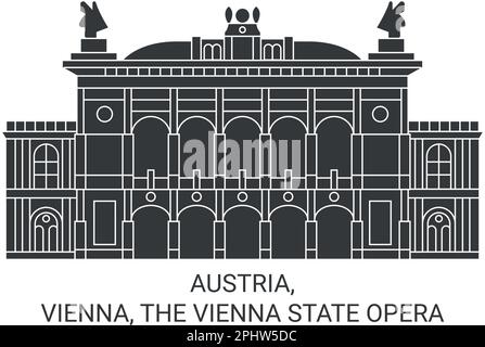 Austria, Vienna, The Vienna State Opera travel landmark vector ...