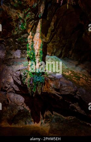 St. Beatus Caves with stalactites and stalagmites below Beatenberg near ...