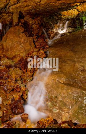 St. Beatus Caves with stalactites and stalagmites below Beatenberg near ...