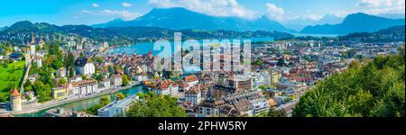 Panorama view of Luzern from Gütsch palace Stock Photo - Alamy