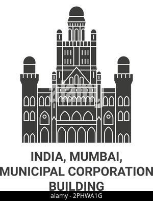 India, Mumbai, Municipal Corporation Building travel landmark vector ...