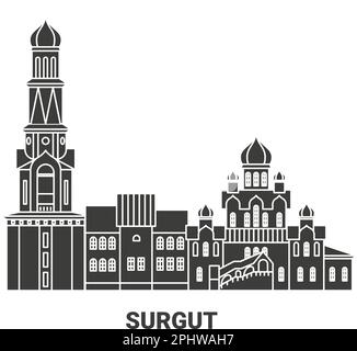 Russia, Surgut travel landmark vector illustration Stock Vector Image ...