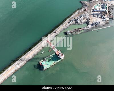 LIANYUNGANG, CHINA - MARCH 30, 2023 - The construction site of Liandao ...