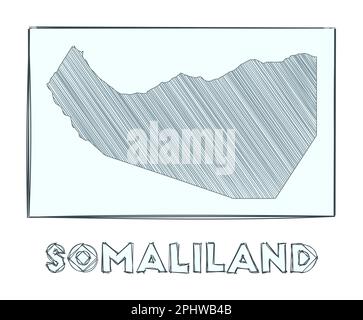Somaliland map design. Map of the country with regions in emerald ...