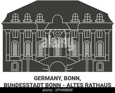Germany, Bonn, Poppelsdorf Palace travel landmark vector illustration ...