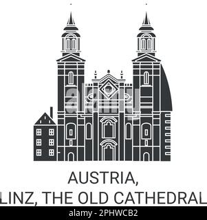 Austria, Linz tourism landmarks, vector city travel illustration Stock ...
