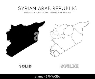 Syria map. Blank vector map of the Country. Borders of Syria for your ...