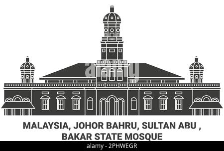 Malaysia, Johor Bahru, Sultan Abu Bakar State Mosque, travel landmark ...