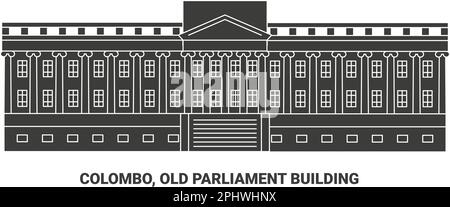 Sri Lanka, Colombo, Old Parliament Building, travel landmark vector ...