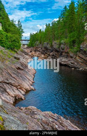 Imatra rapids during a low water flow in Finland Stock Photo - Alamy