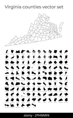 Virginia map collection. Borders of Virginia for your infographic ...