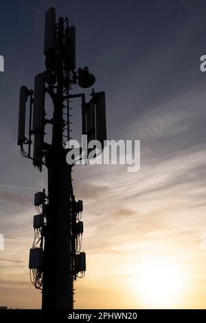Aerial photographic documentation of a telephone repeater taken from ...
