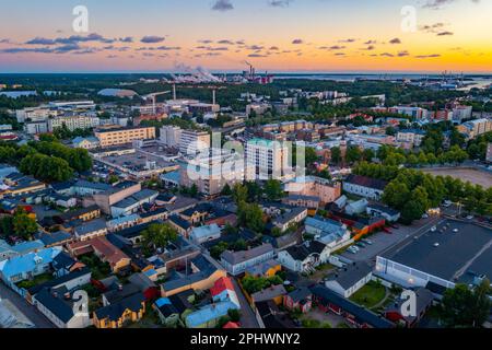 Skyline of port of Rauma in Finland Stock Photo - Alamy