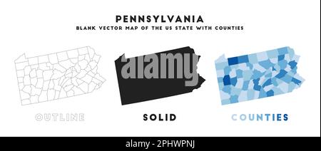 Pennsylvania state map. US state map. Pennsylvania outline symbol ...
