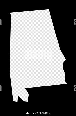 Alabama US state stencil map. Laser cutting template on transparent ...