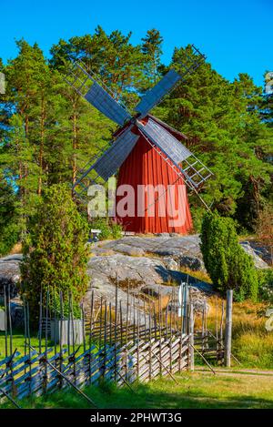Old windmill at Jan Karlsgarden open air museum Aland Islands Finland ...
