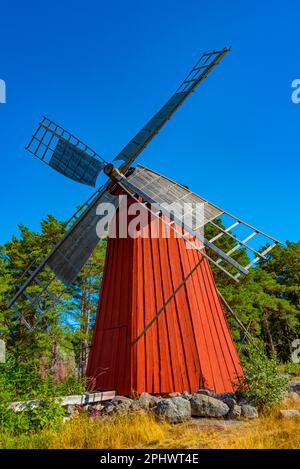 Old windmill at Jan Karlsgarden open air museum Aland Islands Finland ...