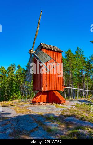 Old windmill at Jan Karlsgarden open air museum Aland Islands Finland ...