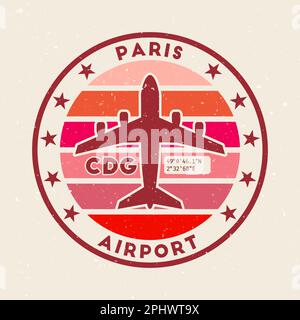 Charles de Gaulle Airport logo. Airport stamp vector illustration ...
