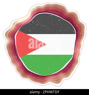 Palestine icon. Trendy tech logo of the country. Geometric mesh round ...