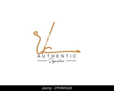Initial Letter RK Logo - Handwritten Signature Style Logo - Simple Vector Logo in Signature ...