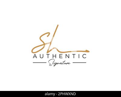Initial Letter SH Logo - Handwritten Signature Style Logo - Signature ...