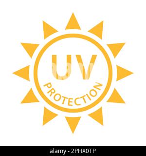 UV radiation protection icon vector solar ultraviolet light symbol for ...
