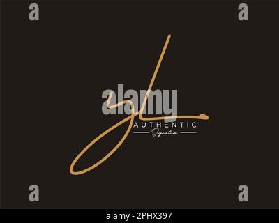 Initial Letter YL Logo - Handwritten Signature Style Logo - Simple ...