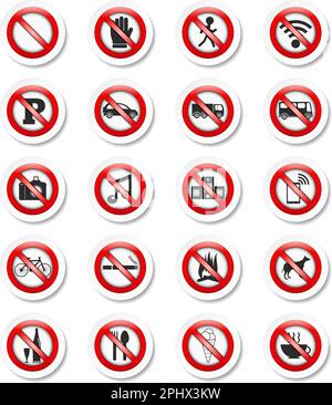A set of car stickers and road signs. Vector illustration Stock Vector ...