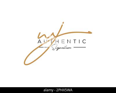 Initial Letter WJ Logo - Handwritten Signature Style Logo - Simple ...