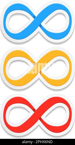 Infinity symbols set. Endless loop icons. Eternal, limitless signs ...