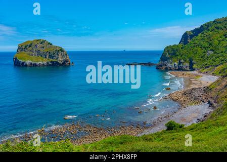 Akatxa irla island near San Juan de Gaztelugatxe church, Spain Stock ...