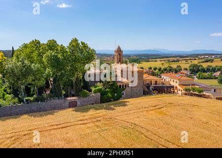 Aerial view of Spanish town Pubol Stock Photo - Alamy