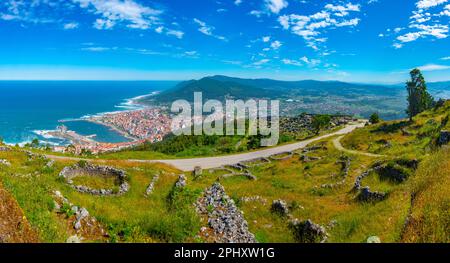 Aerial view of Spanish town A Guarda Stock Photo - Alamy