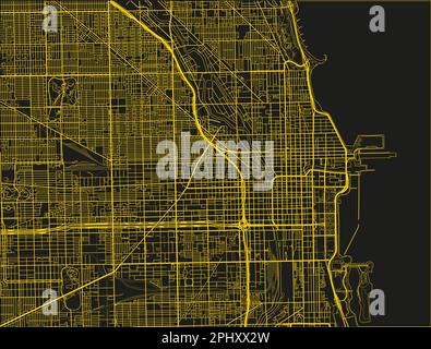 Vector city map of Chicago with well organized separated layers Stock ...