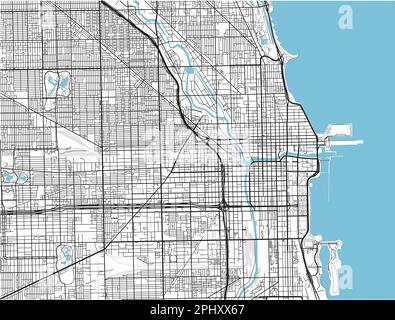 Vector city map of Chicago with well organized separated layers Stock ...