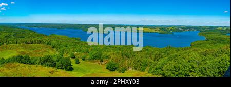 Panorama view of Denmark from Himmelbjerget viewpoint Stock Photo - Alamy