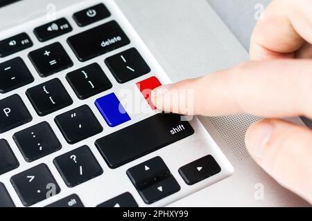 A keyboard with a labeled button - Flag of France Stock Photo - Alamy