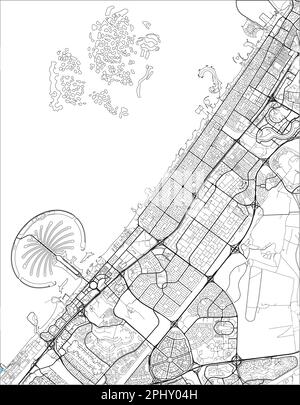 Vector city map of Dubai with well organized separated layers Stock ...