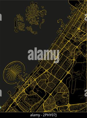 Vector city map of Dubai with well organized separated layers Stock ...