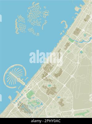 Vector city map of Dubai with well organized separated layers Stock ...
