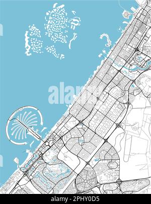 Vector city map of Dubai with well organized separated layers Stock ...