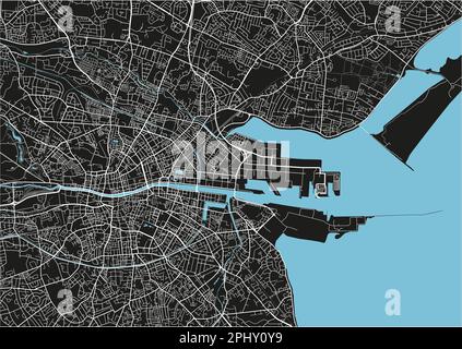 Vector city map of Dublin with well organized separated layers Stock ...