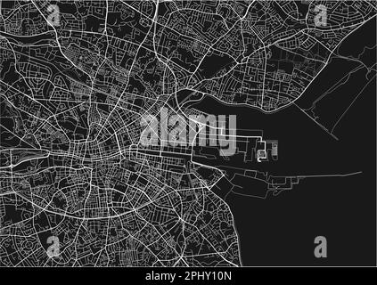 Vector city map of Dublin with well organized separated layers Stock ...