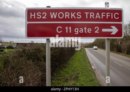 Harefield, UK. 21st March, 2023. Health and safety signage is pictured ...
