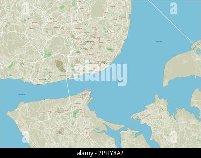 Vector city map of Lisbon with well organized separated layers Stock ...